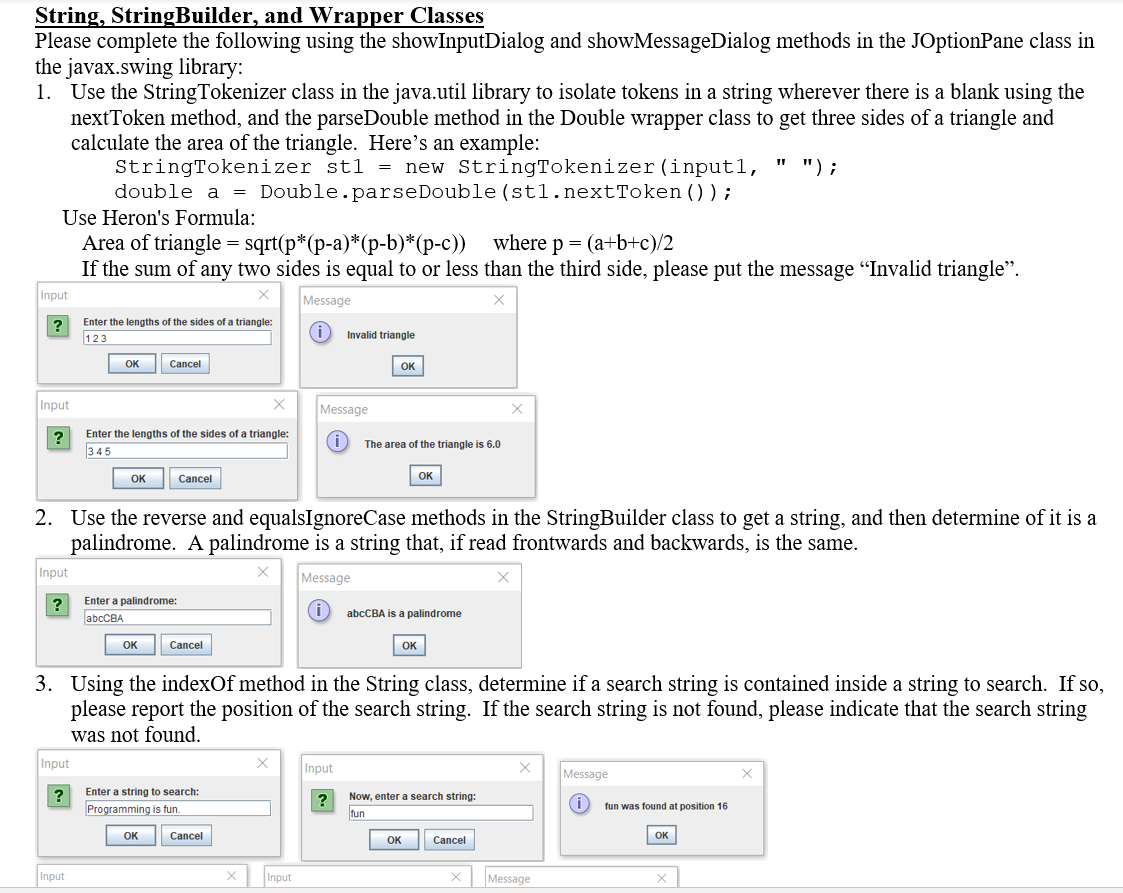 Solved String, StringBuilder, and Wrapper Classes Please | Chegg.com