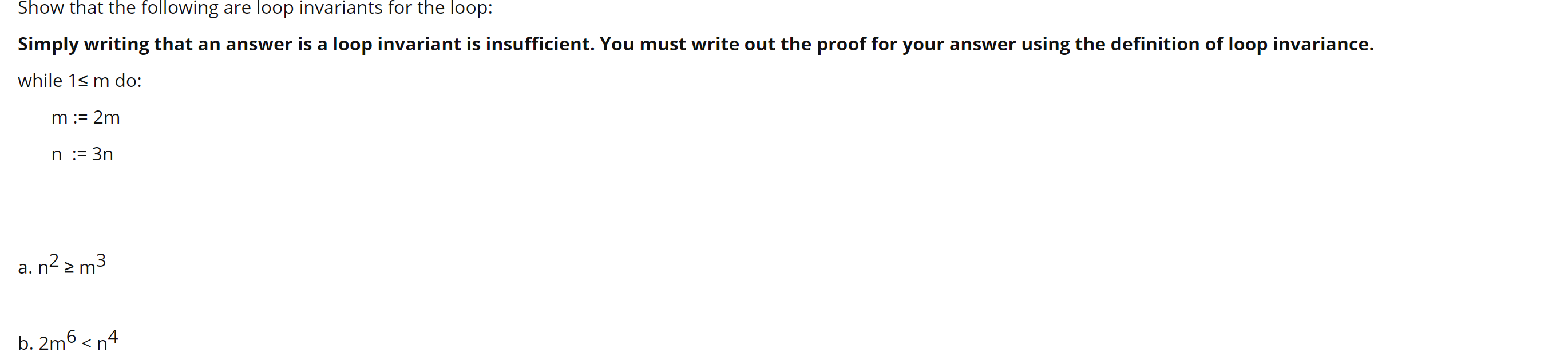 Solved Show that the following are loop invariants for the | Chegg.com