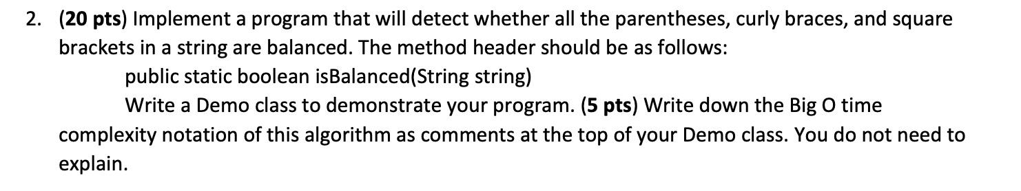 Solved 2. (20 pts) Implement a program that will detect | Chegg.com