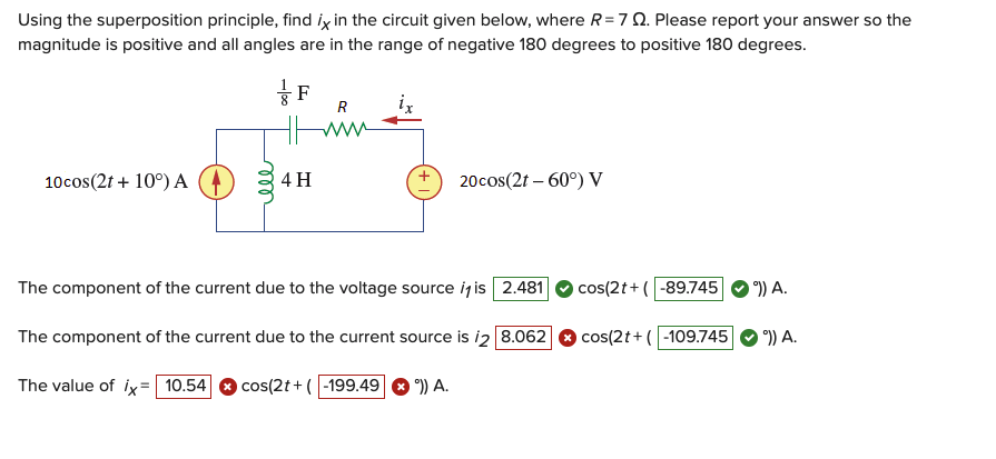 Solved Using the superposition principle, find ix in the | Chegg.com