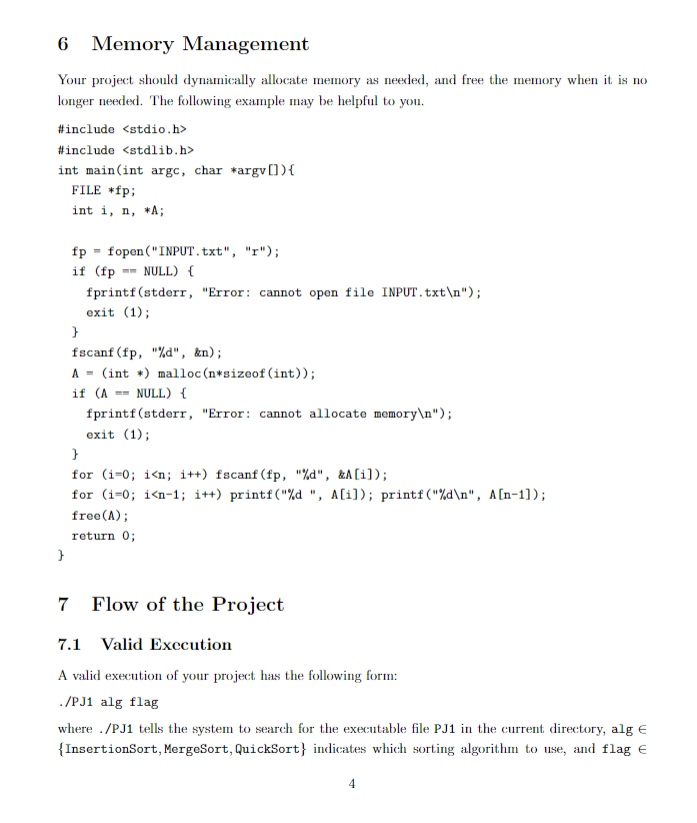 CSE310 Project 1: Modular Design, File I/O, Memory | Chegg.com