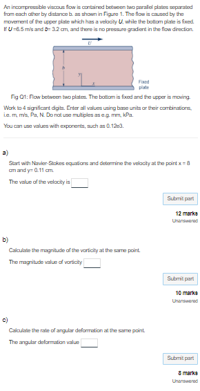 Solved An incorrpressible viscous flow is contained between | Chegg.com