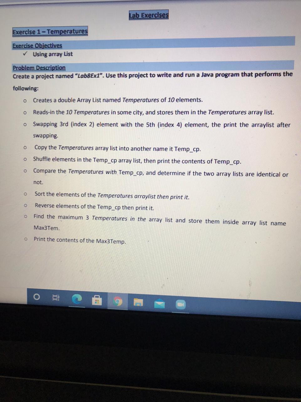 Solved Lab Exercises Exercise 1 - Temperatures Exercise | Chegg.com