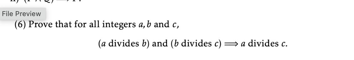 Solved ile Preview (6) Prove that for all integers a,b and | Chegg.com