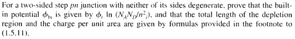 Solved (for both one-sided (i.e., ND ≫ NA) and two-sided np | Chegg.com