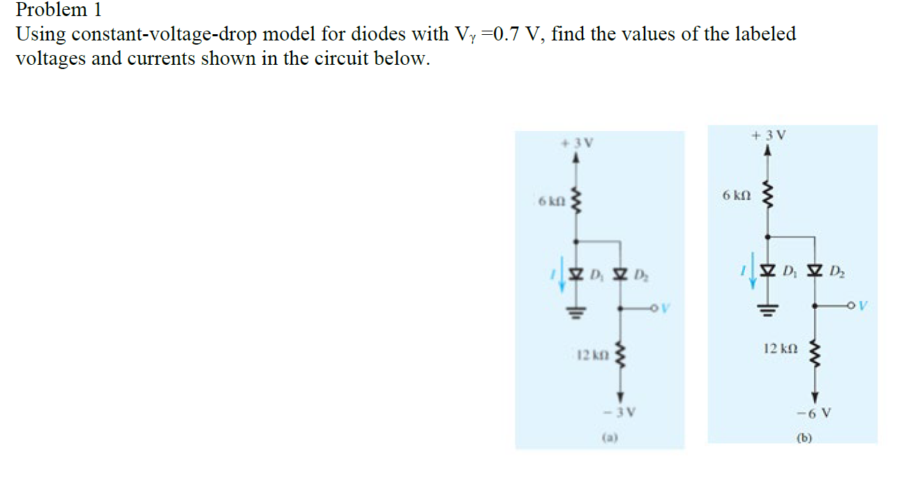 Solved Problem 1 Using constant-voltage-drop model for | Chegg.com