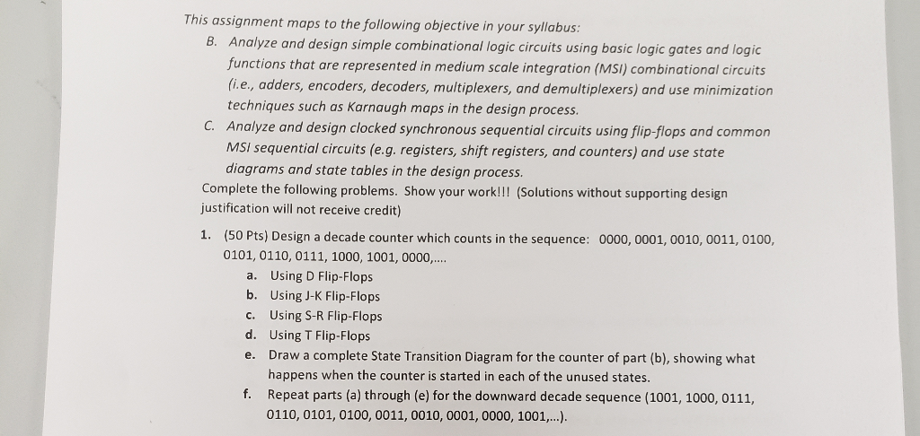 Solved Analyze and design simple combinational logic | Chegg.com