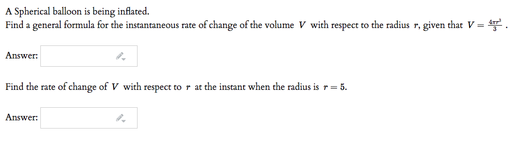 Solved A Spherical balloon is being inflated. Find a general | Chegg.com