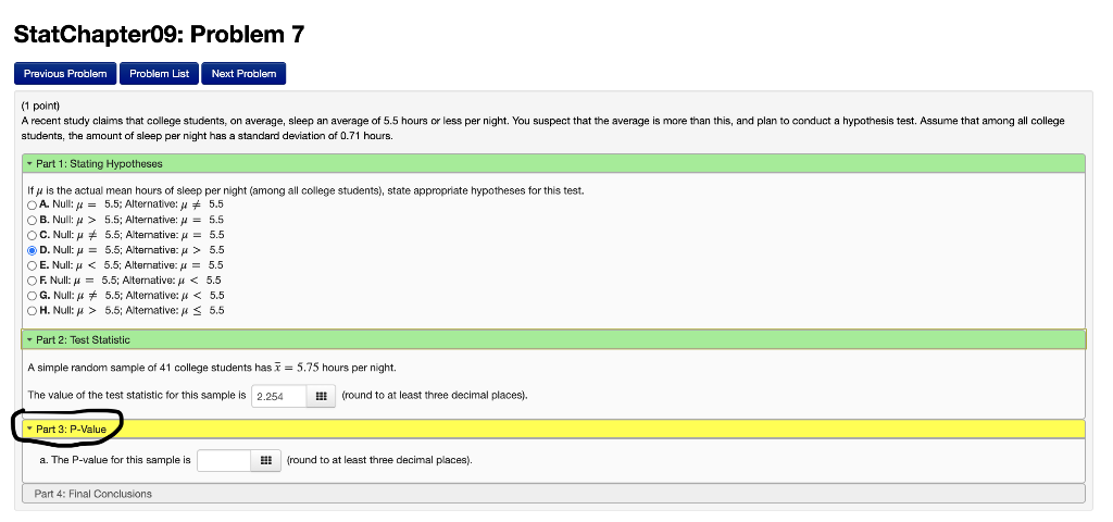 Solved StatChapter09: Problem 6 Previous Problem Problem | Chegg.com