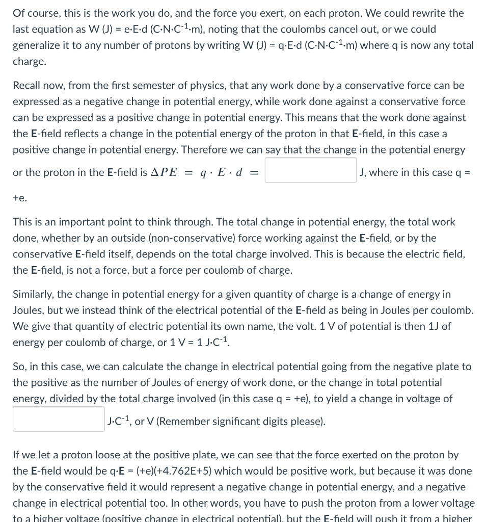 Solved Instructional Problem: Potential Energy of an E-Field | Chegg.com