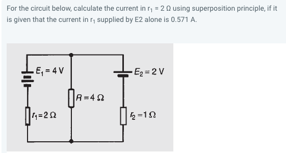 Solved For the circuit below, calculate the current in r1 = | Chegg.com