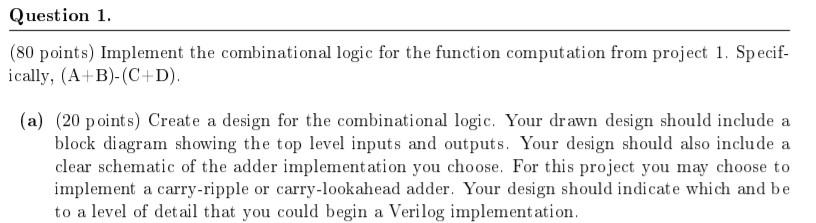 Solved Implement the combinational logic for the function | Chegg.com