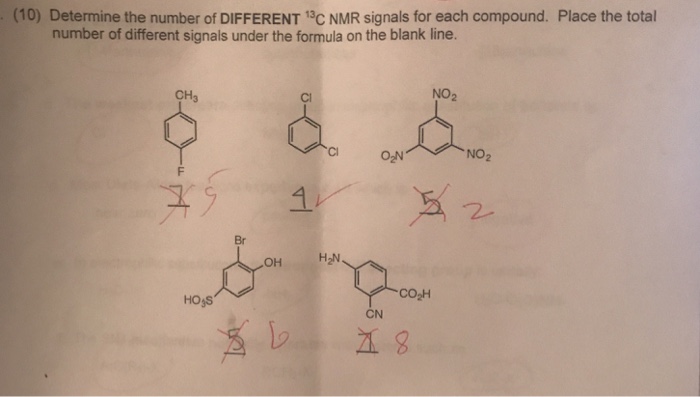 Solved Determine the number of DIFFERENT ^13 C NMR signals | Chegg.com