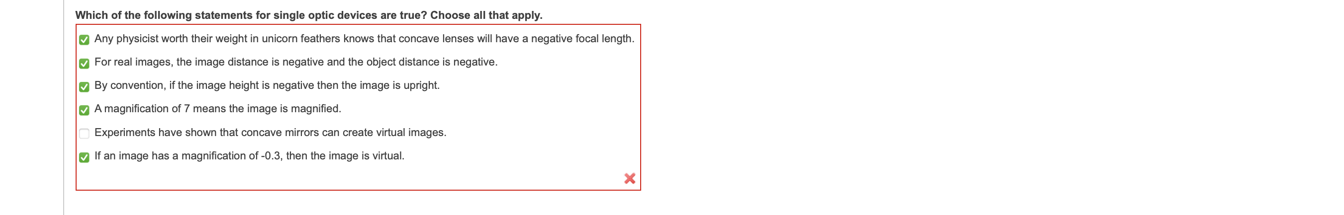 Solved Which of the following statements for single optic | Chegg.com
