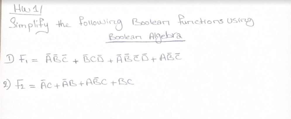 Solved He 11 Simplify the following Boolean functions using | Chegg.com