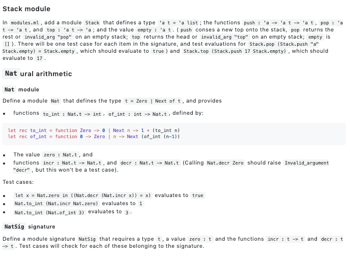 Stack module In modules.ml, add a module Stack that | Chegg.com