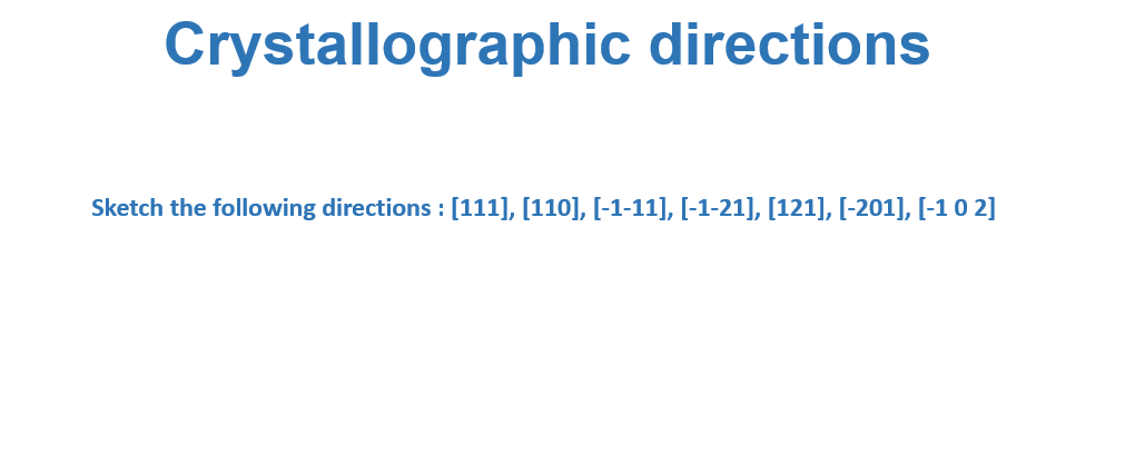 Solved Crystallographic directions Sketch the following | Chegg.com
