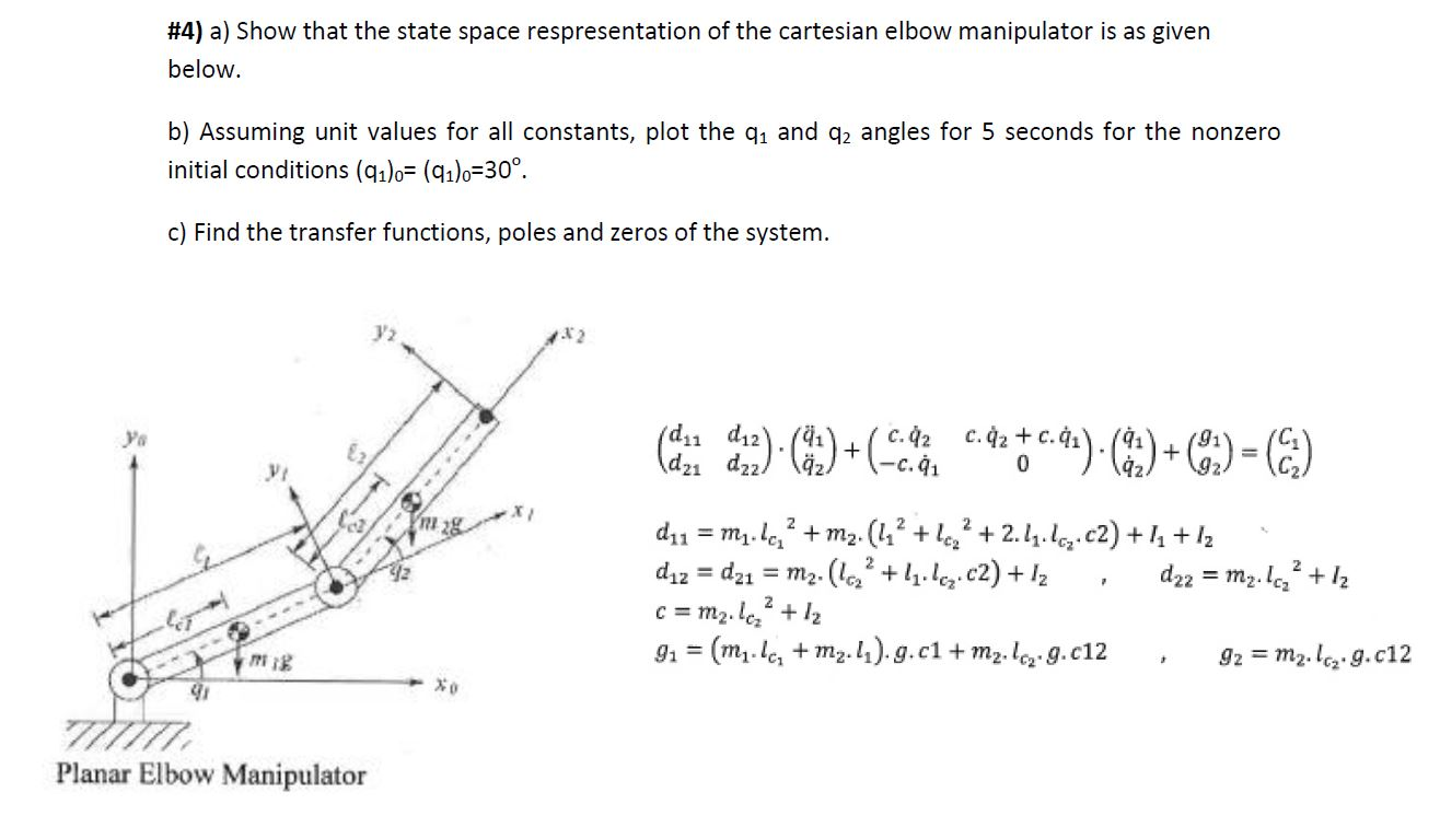 #4) a) Show that the state space respresentation of | Chegg.com