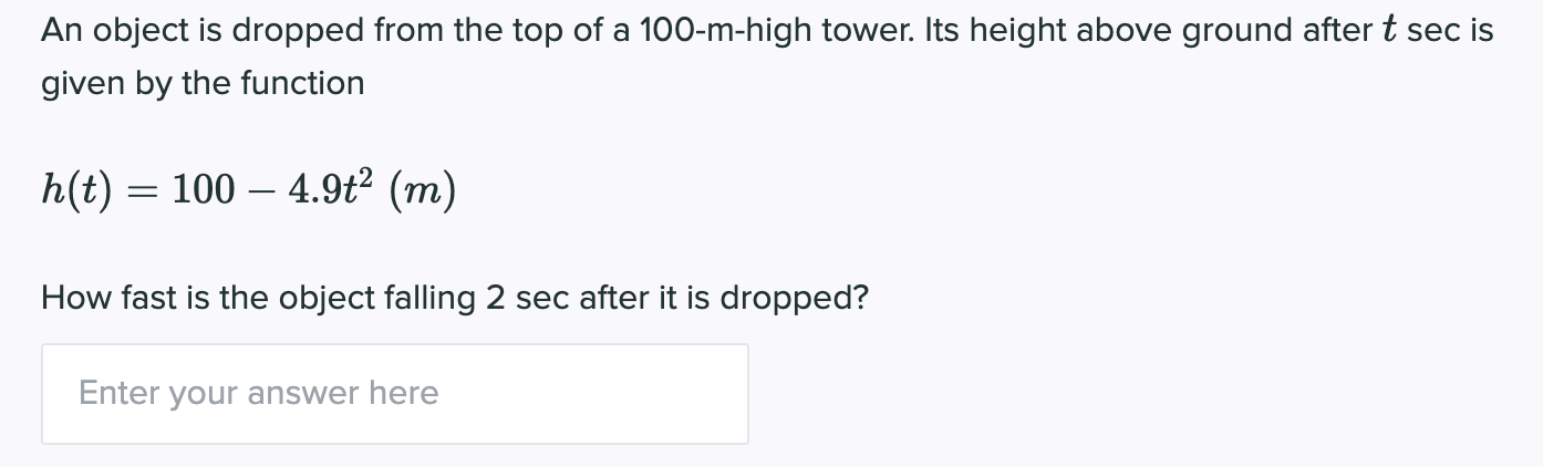 Solved An object is dropped from the top of a 100-m-high | Chegg.com