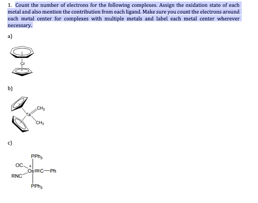 Solved Count the number of electrons for the following | Chegg.com