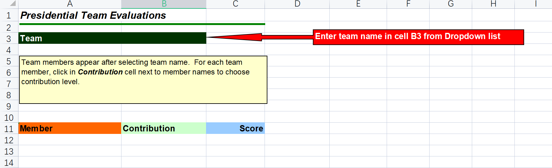 Solved 1. Team Dropdown list via Data Validation (B3). List | Chegg.com
