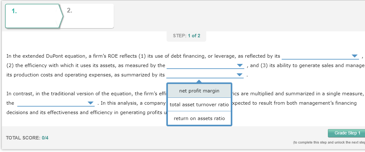 Solved 1. 2. STEP: 1 of 2 In the extended DuPont equation, a | Chegg.com