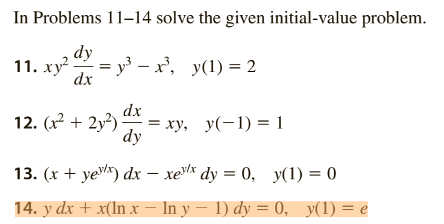 Solved In Problems 11-14 solve the given initial-value | Chegg.com