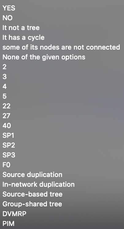 Solved below are the answers that we should select for | Chegg.com