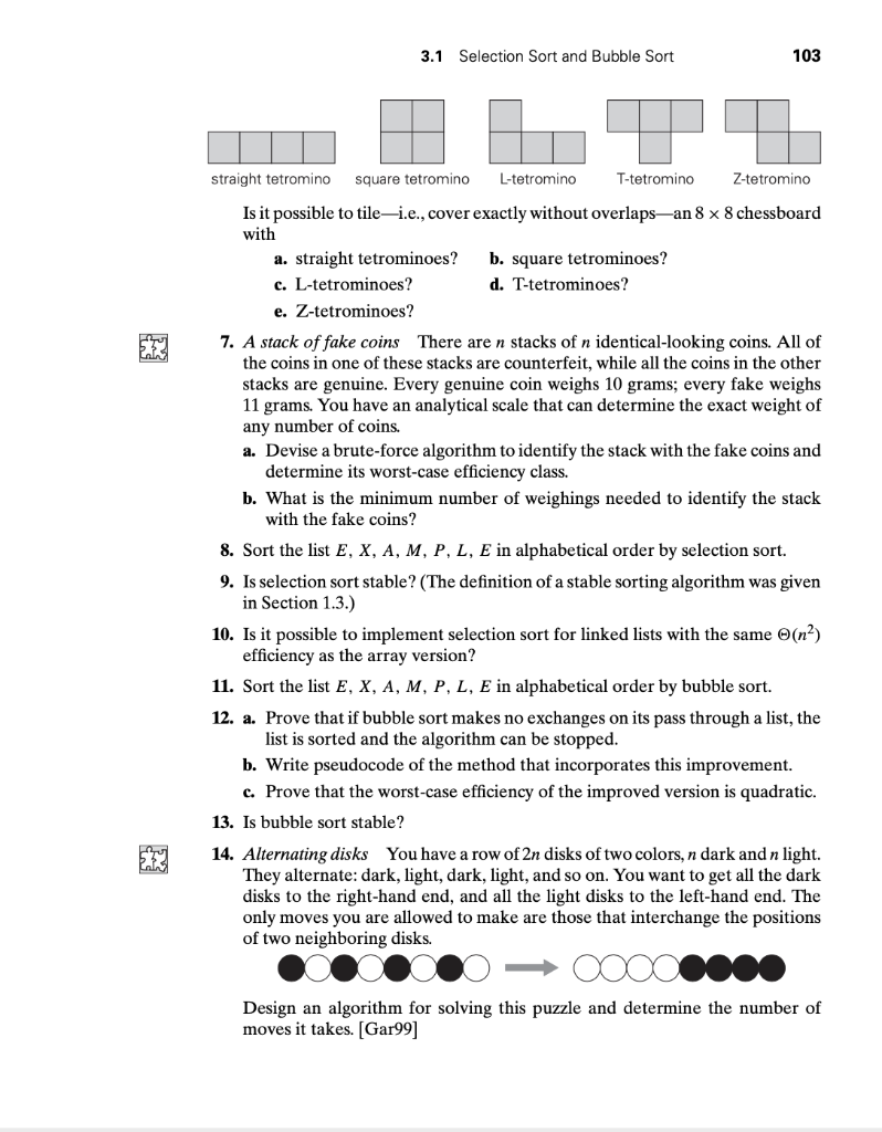 Solved 102 Brute Force and Exhaustive Search Exercises 3.1 | Chegg.com