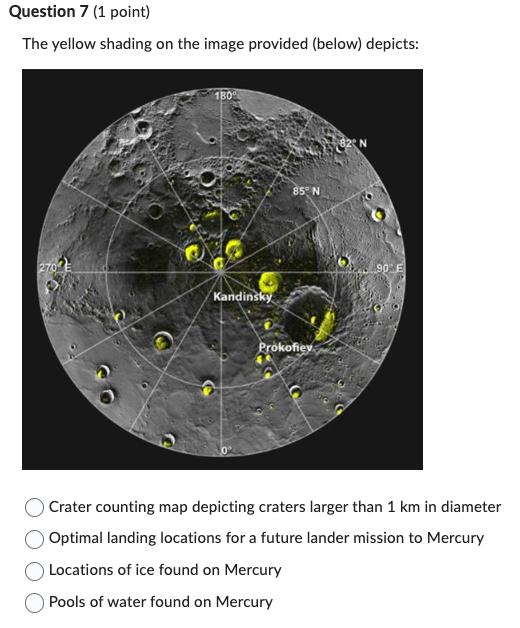 Solved Question 7 (1 ﻿point)The yellow shading on the image | Chegg.com