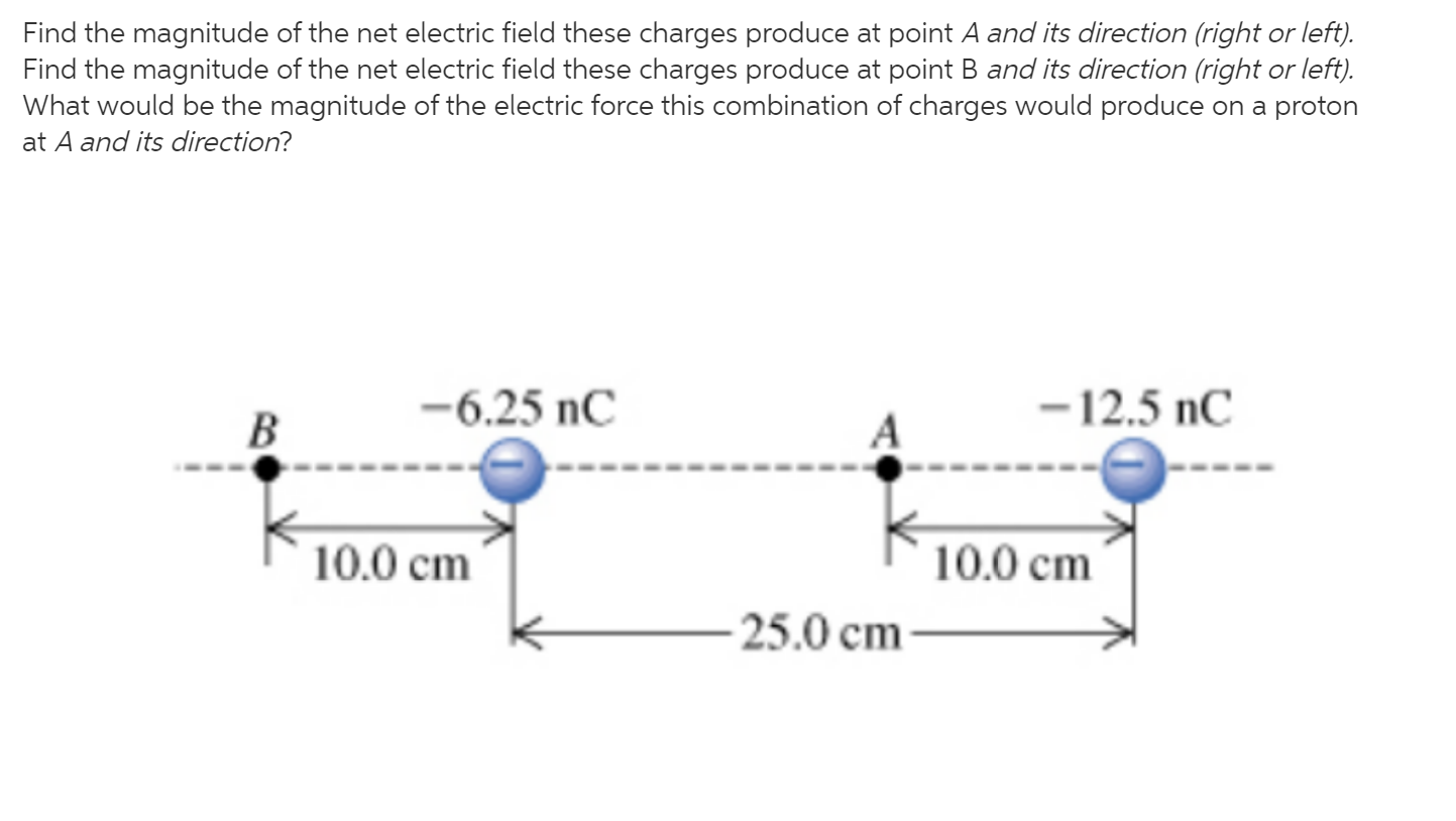 Solved Find the magnitude of the net electric field these | Chegg.com