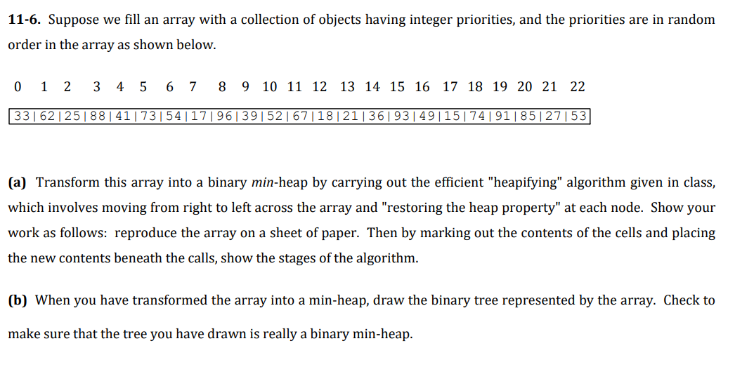 Solved 11 6 Suppose We Fill An Array With A Collection Of