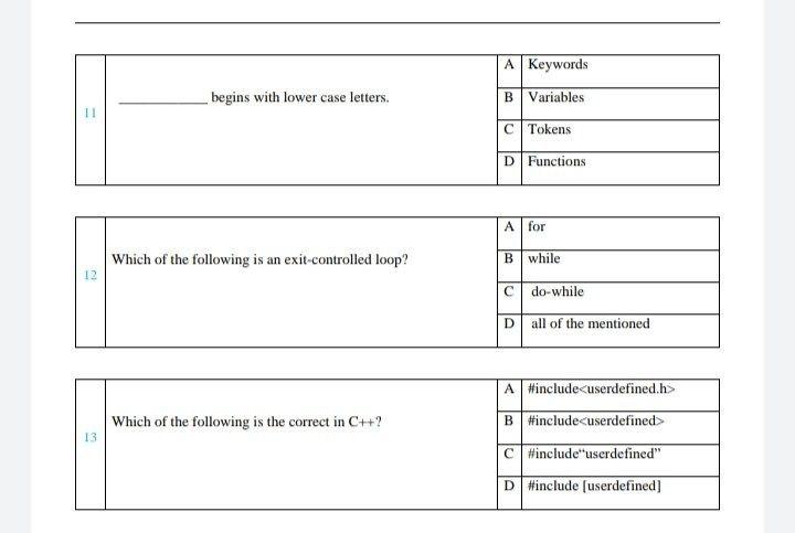Solved A Keywords begins with lower case letters. B | Chegg.com