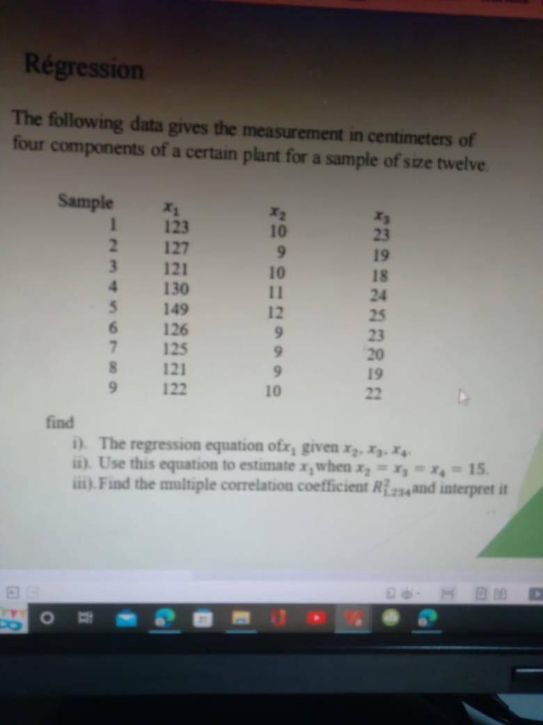 Solved The following data gives the measurement in | Chegg.com