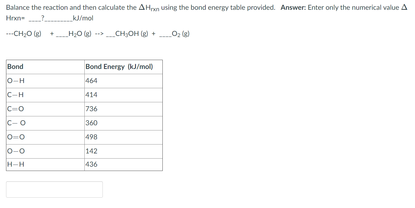 Solved Balance The Reaction And Then Calculate The Ahrxn