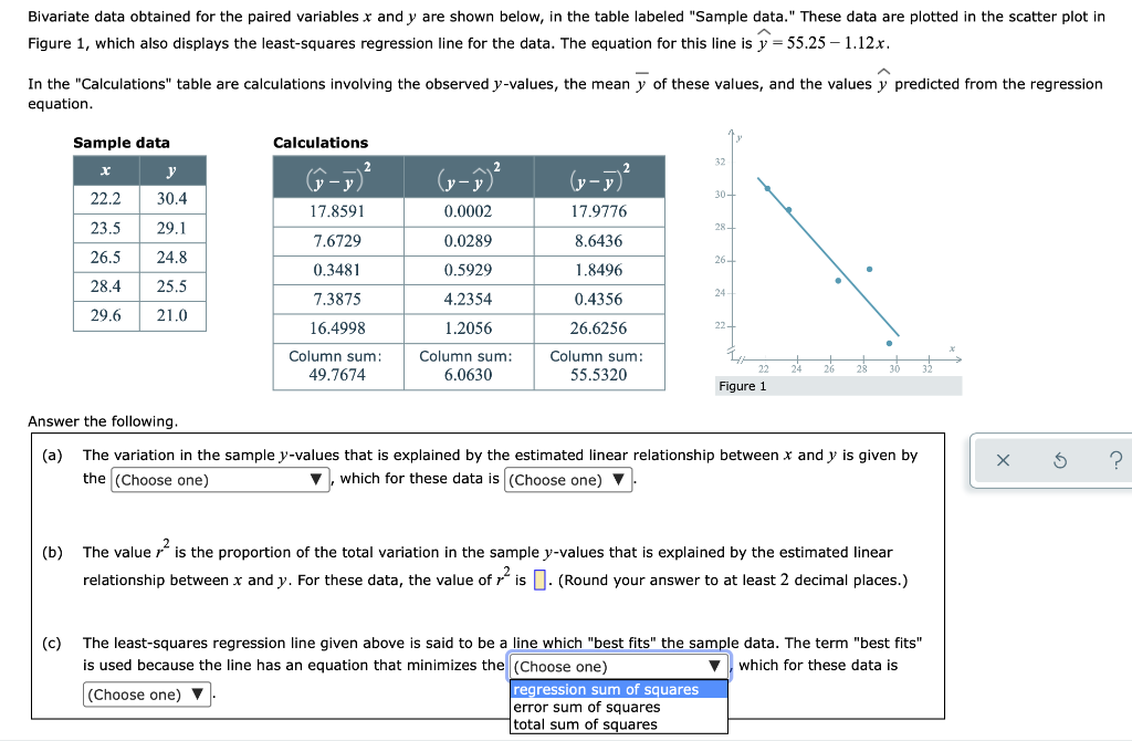 Solved Bivariate data obtained for the paired variables x | Chegg.com