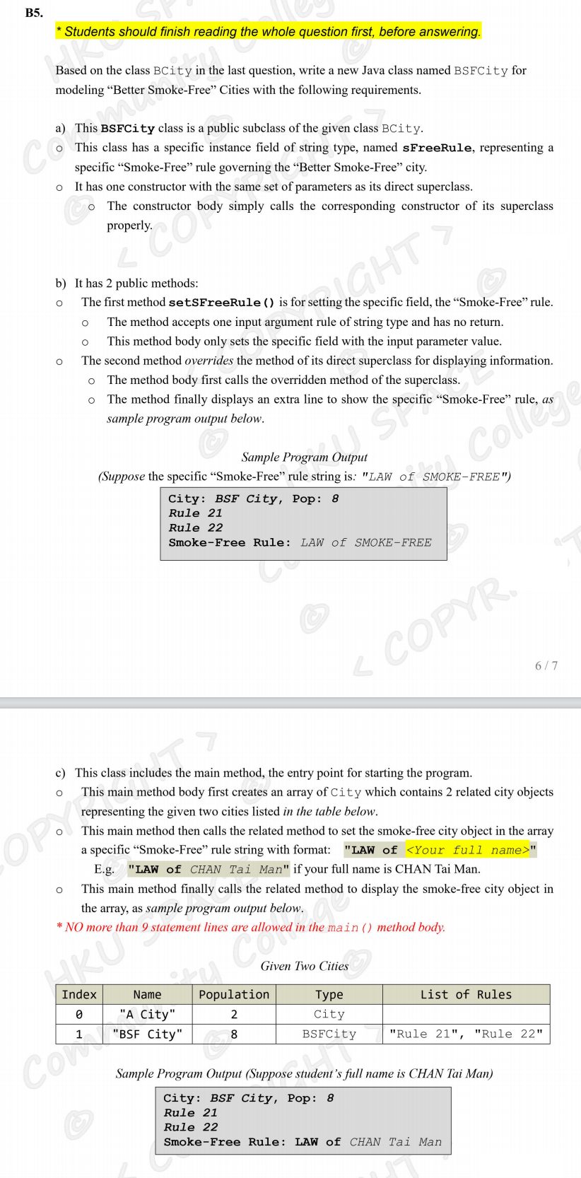Solved B5. * Students should finish reading the whole | Chegg.com