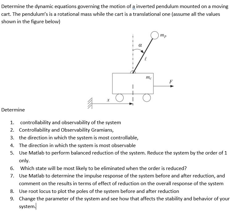 Determine the dynamic equations governing the motion | Chegg.com