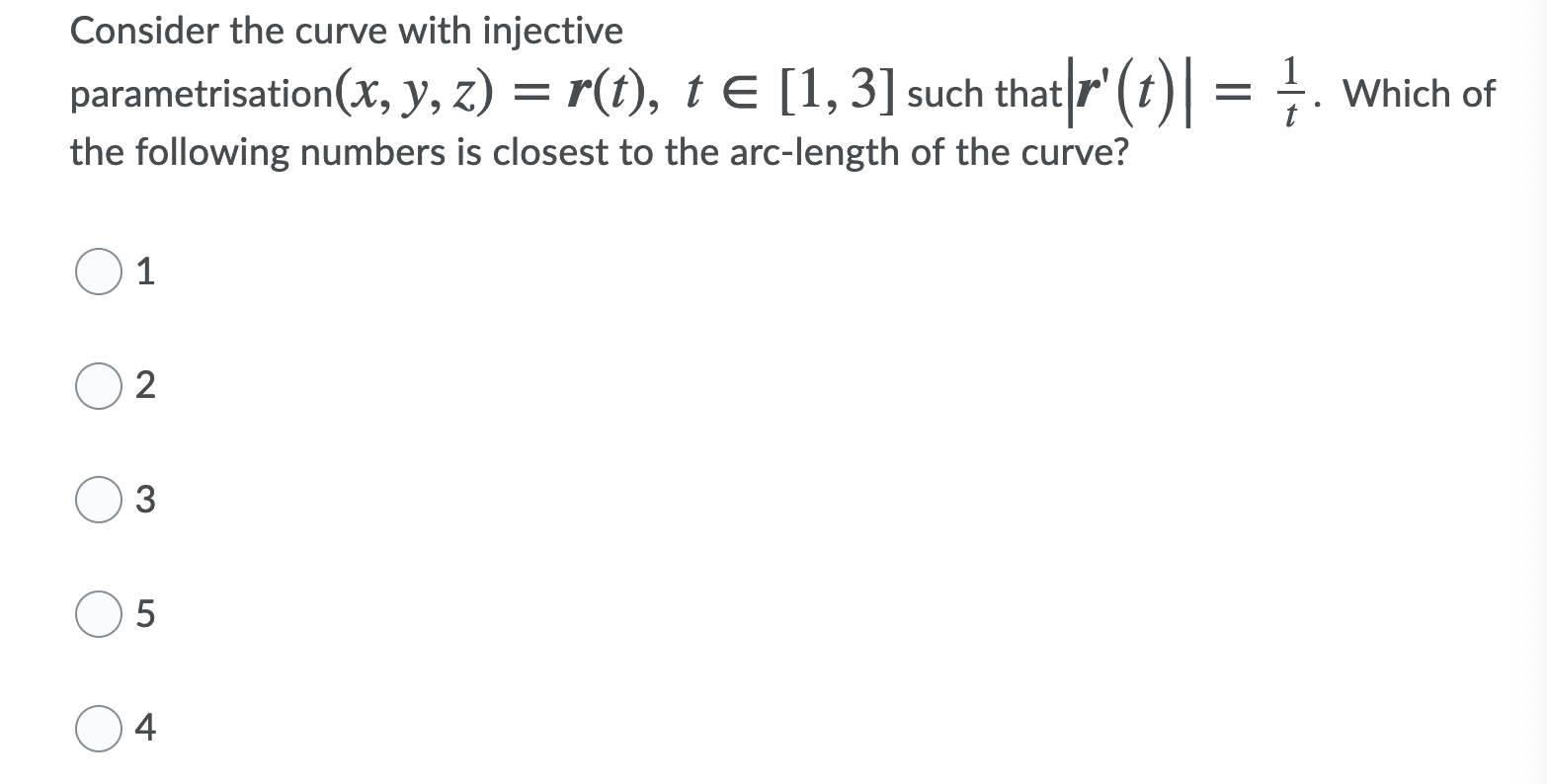 Solved Consider the curve with injective z= , 1 the | Chegg.com