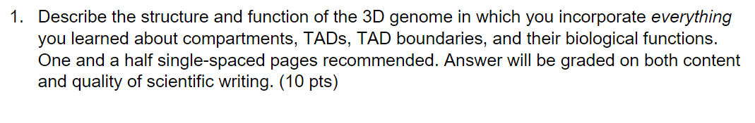 Solved 1. Describe the structure and function of the 3D | Chegg.com