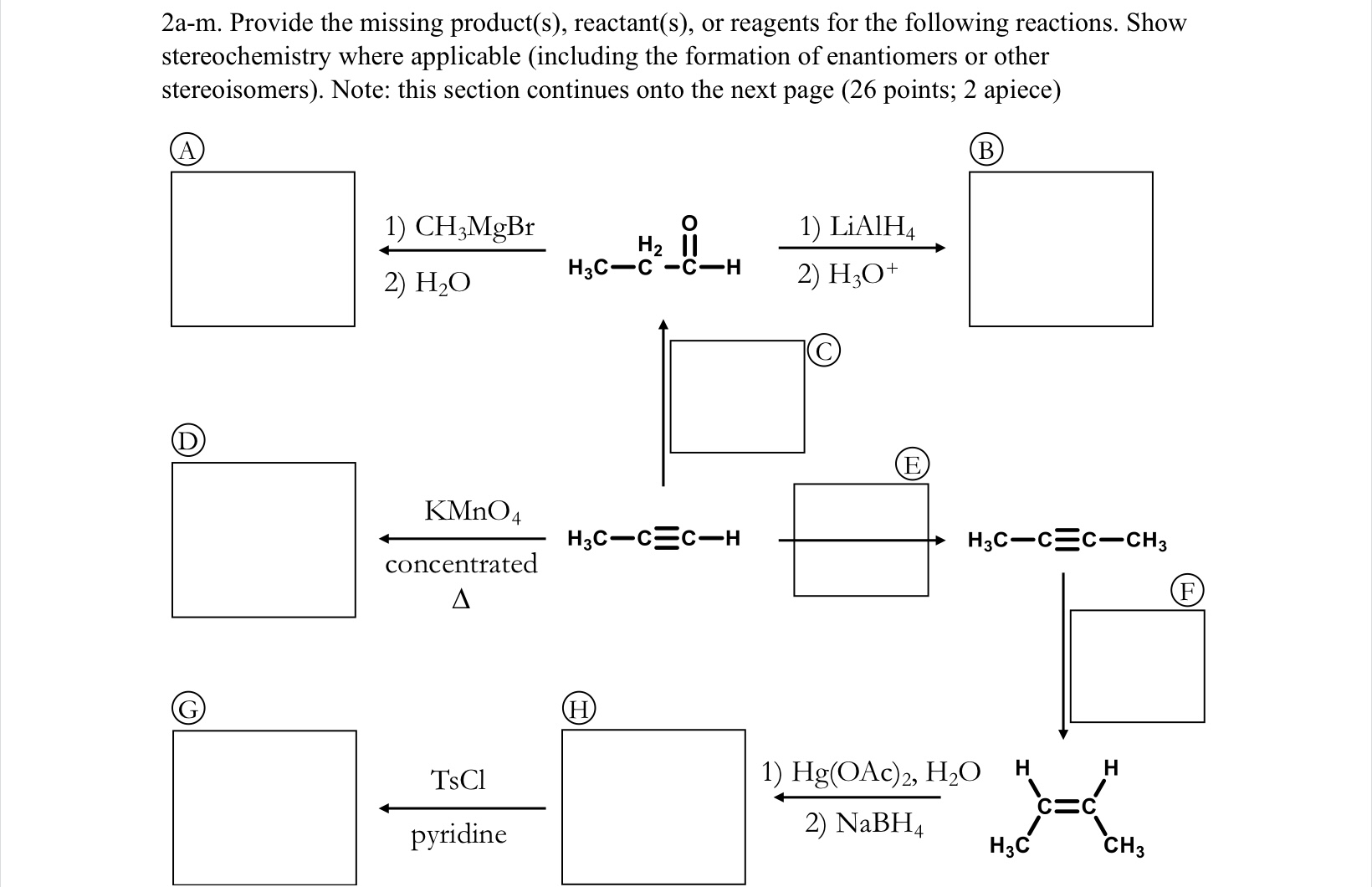 Solved 2a-m. Provide the missing product(s), reactant(s), or | Chegg.com