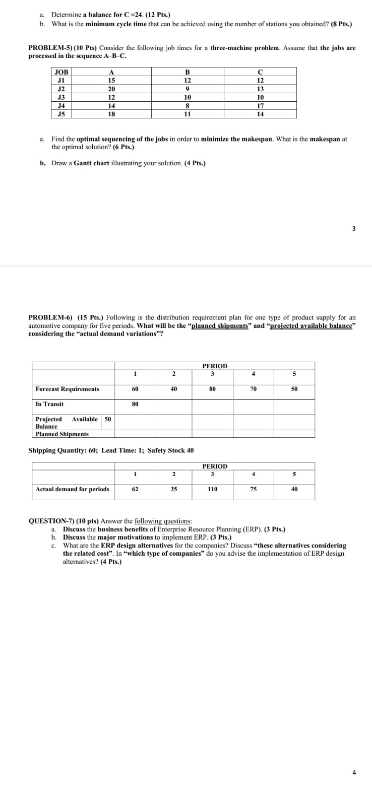 Solved a. Determine a balance for C=24. (12 Pts.) b. What is | Chegg.com