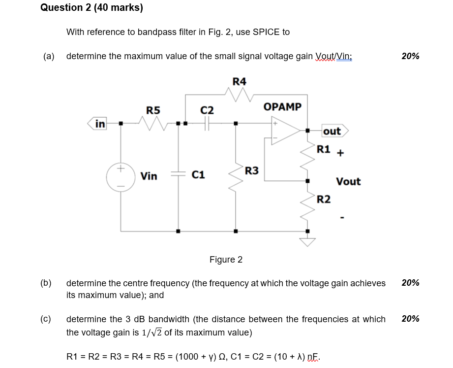 Solved Question 2 (40 ﻿marks) ﻿With reference to bandpass | Chegg.com