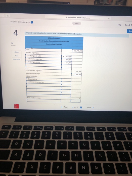 Solved pter 01 Homework Help Save&Exit Check my wo 4 Problem | Chegg.com