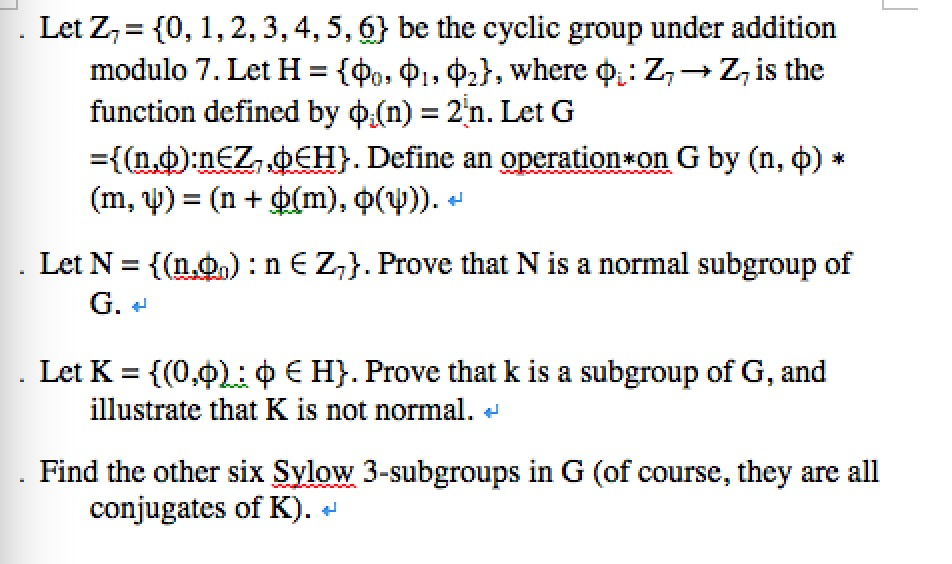 Solved . Let Z= {0,1,2,3,4,5,6} be the cyclic group under | Chegg.com
