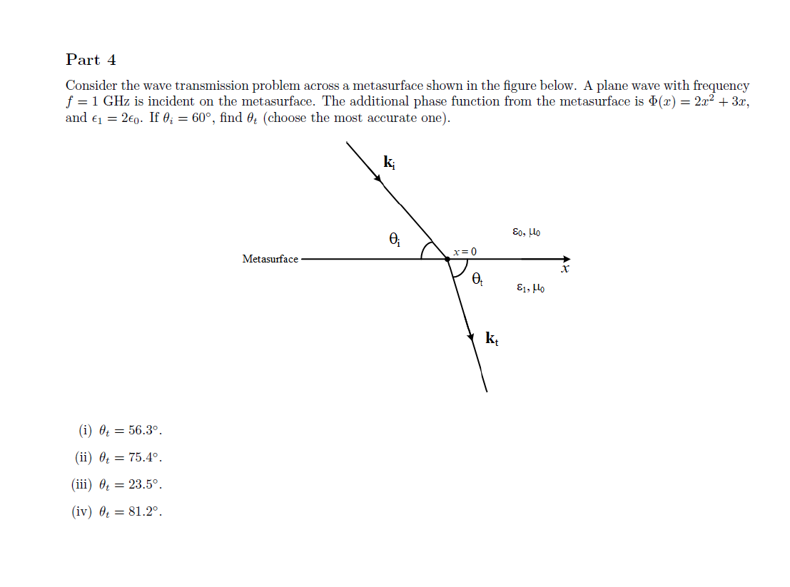 Solved Consider the wave transmission problem across a | Chegg.com