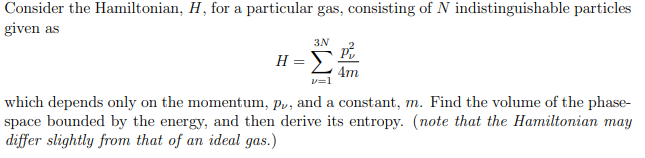 Solved Consider the Hamiltonian, H, for a particular gas, | Chegg.com