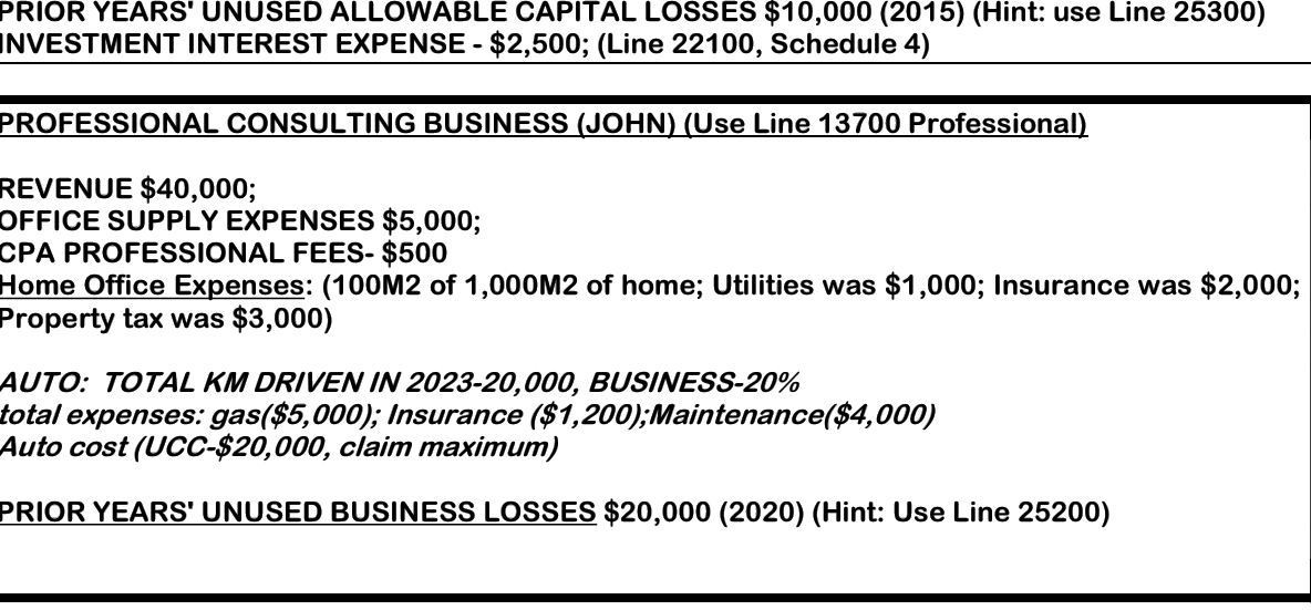 Solved PRIOR YEARS' UNUSED ALLOWABLE CAPITAL LOSSES | Chegg.com