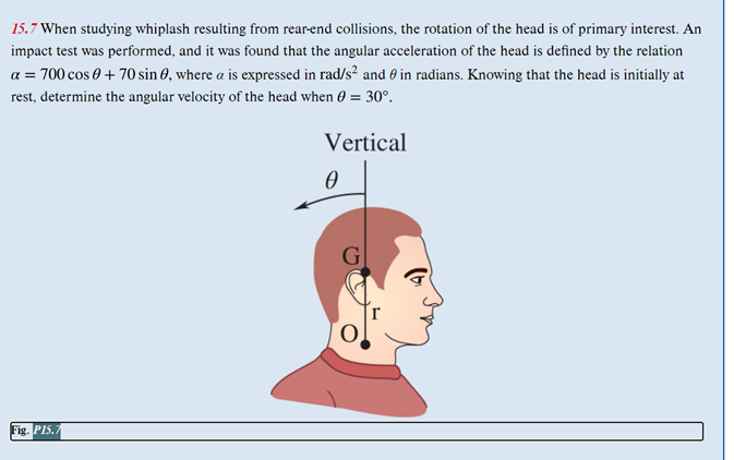 Solved 15.7 When studying whiplash resulting from rear-end | Chegg.com