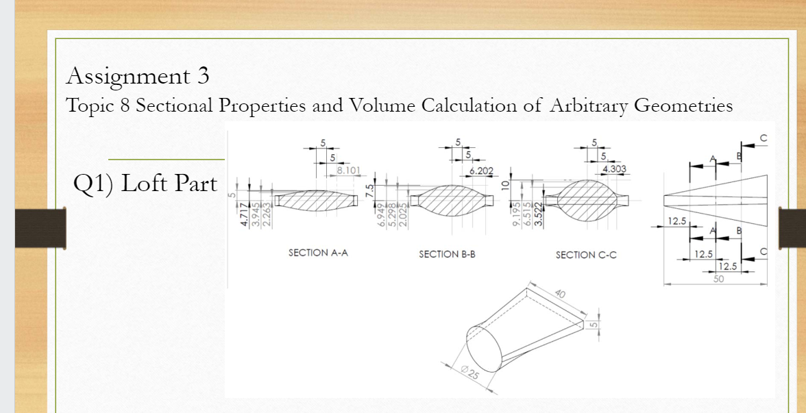 Solved Assignment 3 Topic 8 Sectional Properties and Volume | Chegg.com